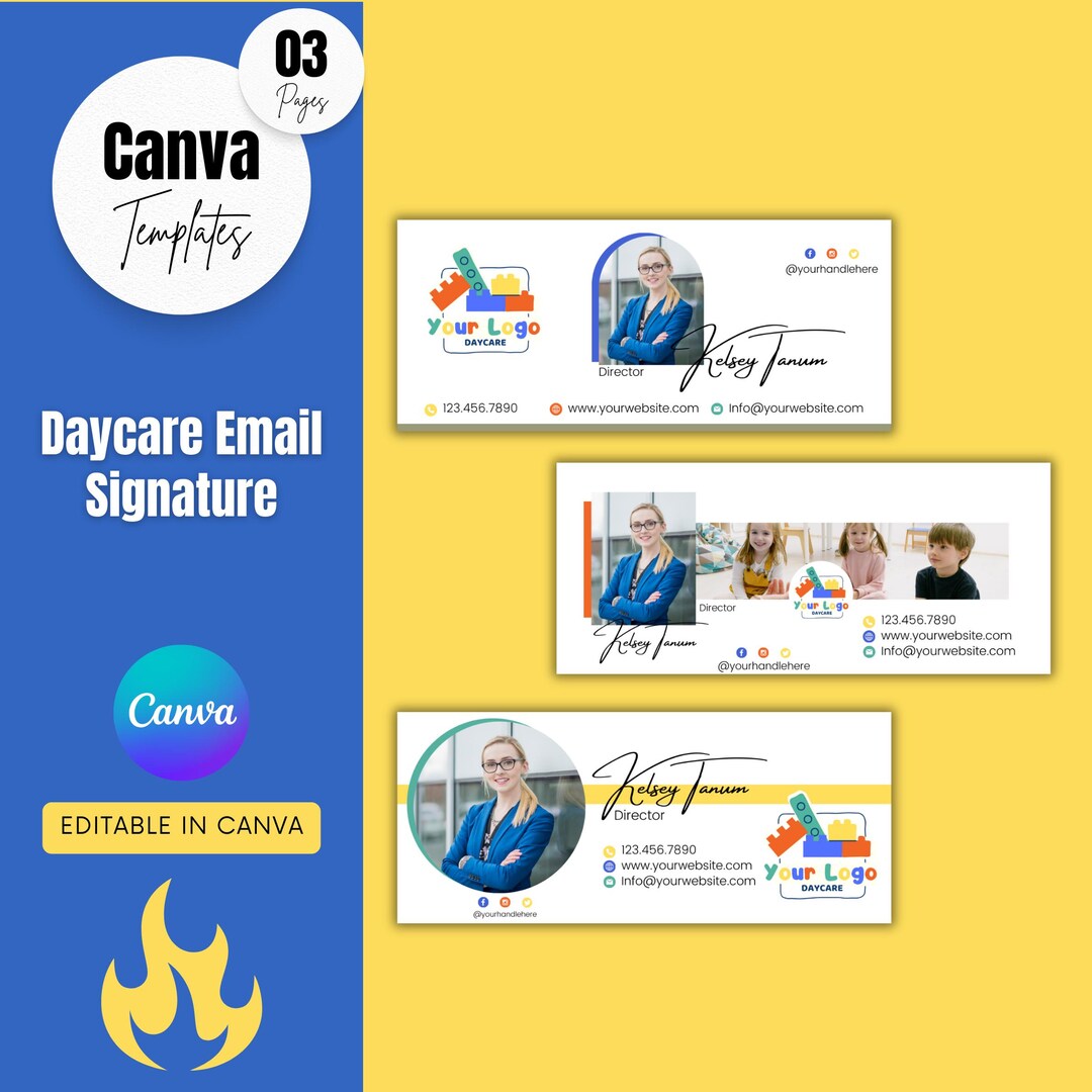 Daycare Email Signatures, Email Template Canva, Elegant Childcare ...