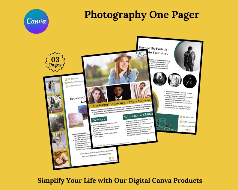 Photography One-pager Template: Canva Media Kit (instant Download) - Etsy