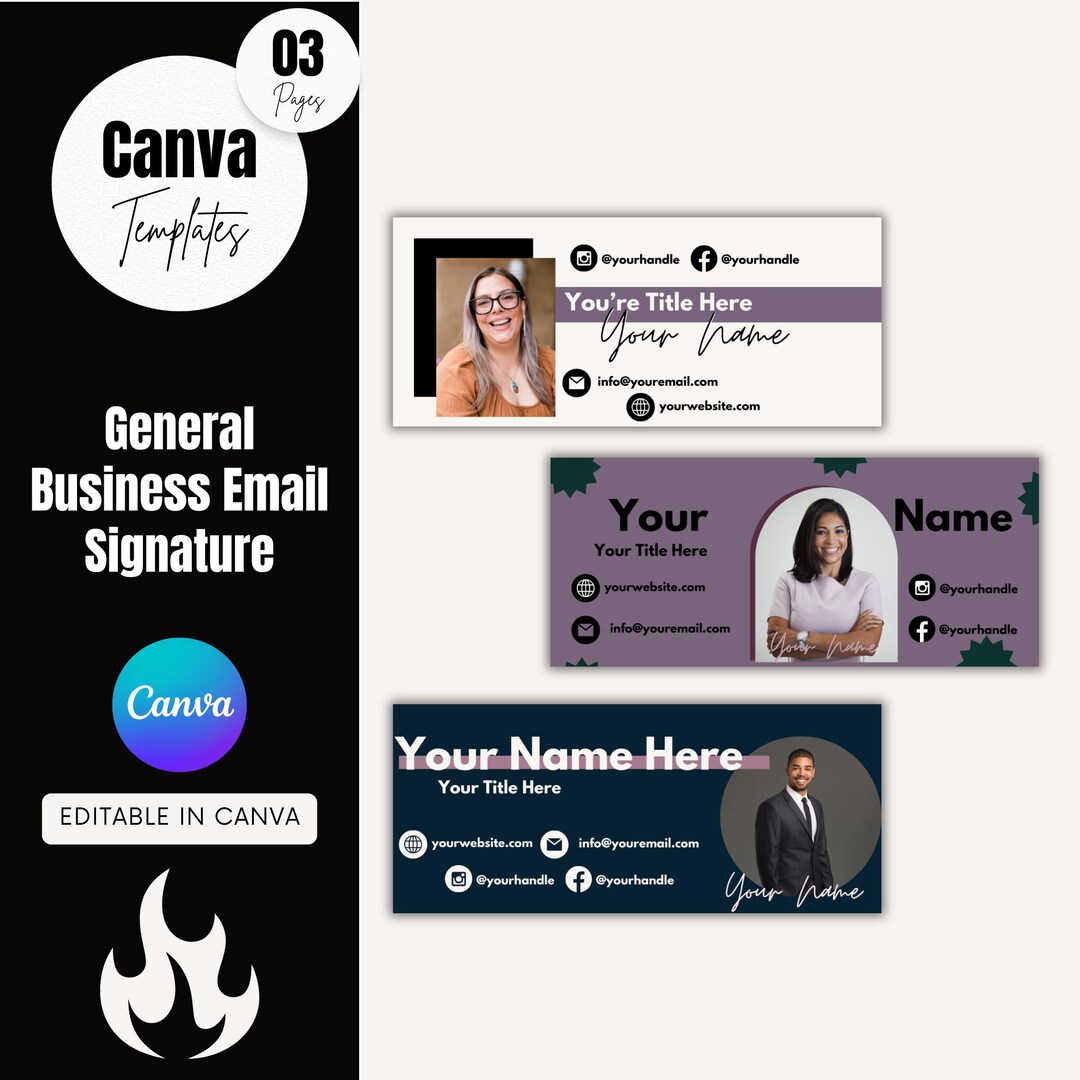 General Business Email Signature Template, Digital Your Name Signature ...