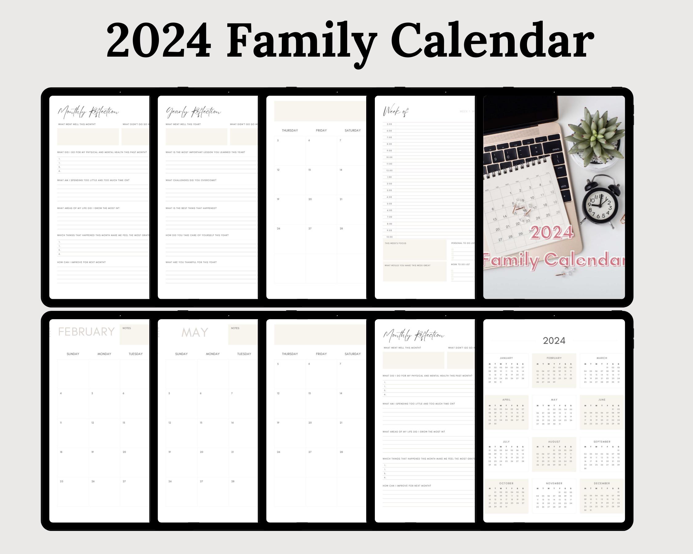 Digital Family Calendar: Printable Monthly Planner (digital Download ...
