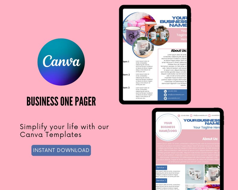 Craft Business One Pager Template: Modern Canva Website (digital ...