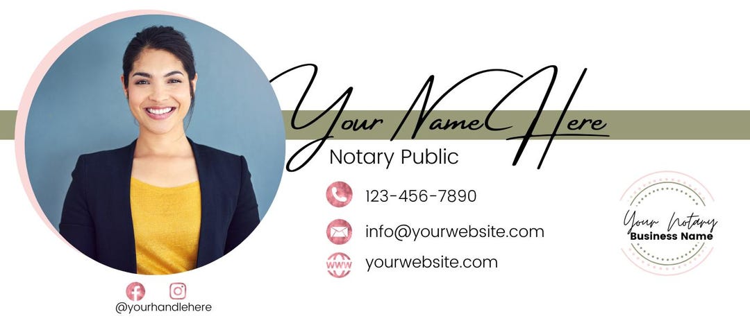 Notary Email Signature Template, Mobile Notary Public Email Signature ...