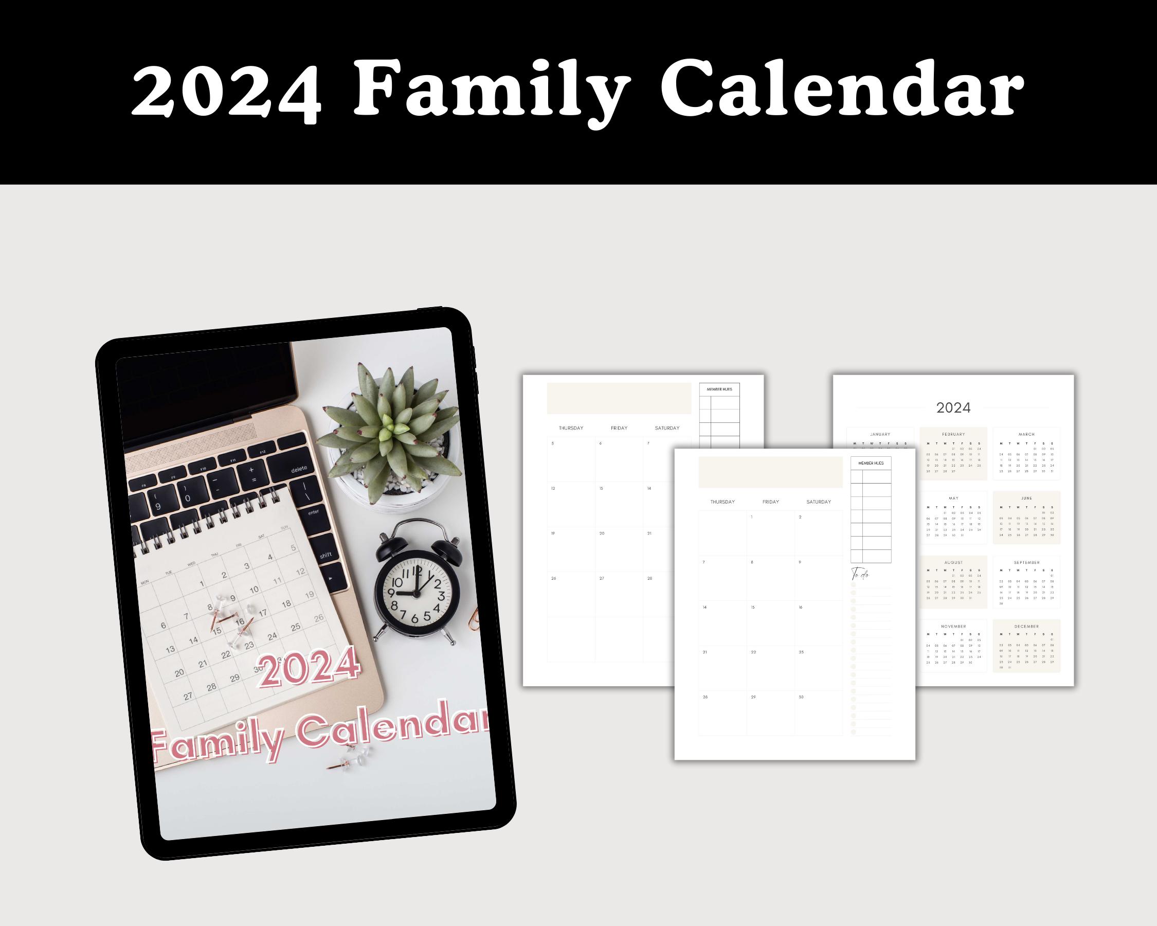 Digital Family Calendar: Printable Monthly Planner (digital Download ...