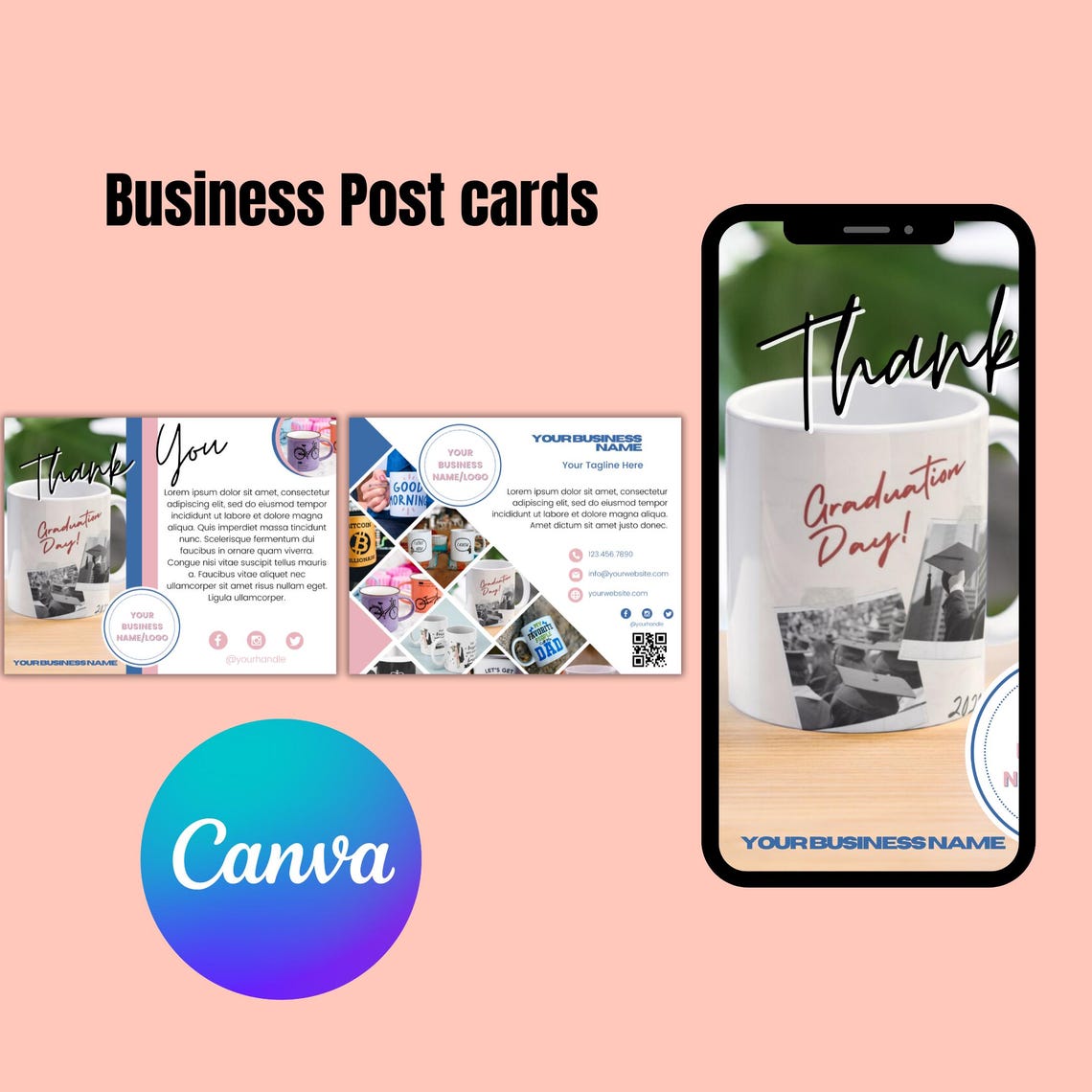 Craft Business Postcard Template: Editable Canva Design (digital ...