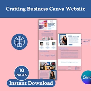 Craft Website Template, One Page Website Template, Canva Editable ...