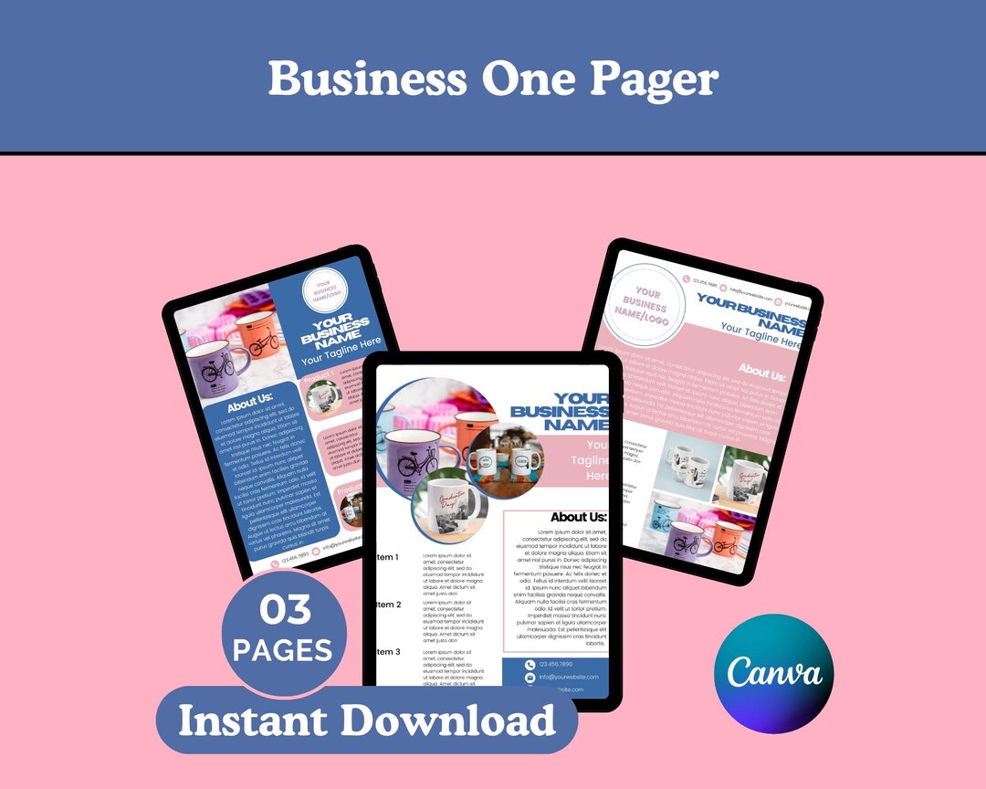 Craft Business One Pager Template: Modern Canva Website (digital ...