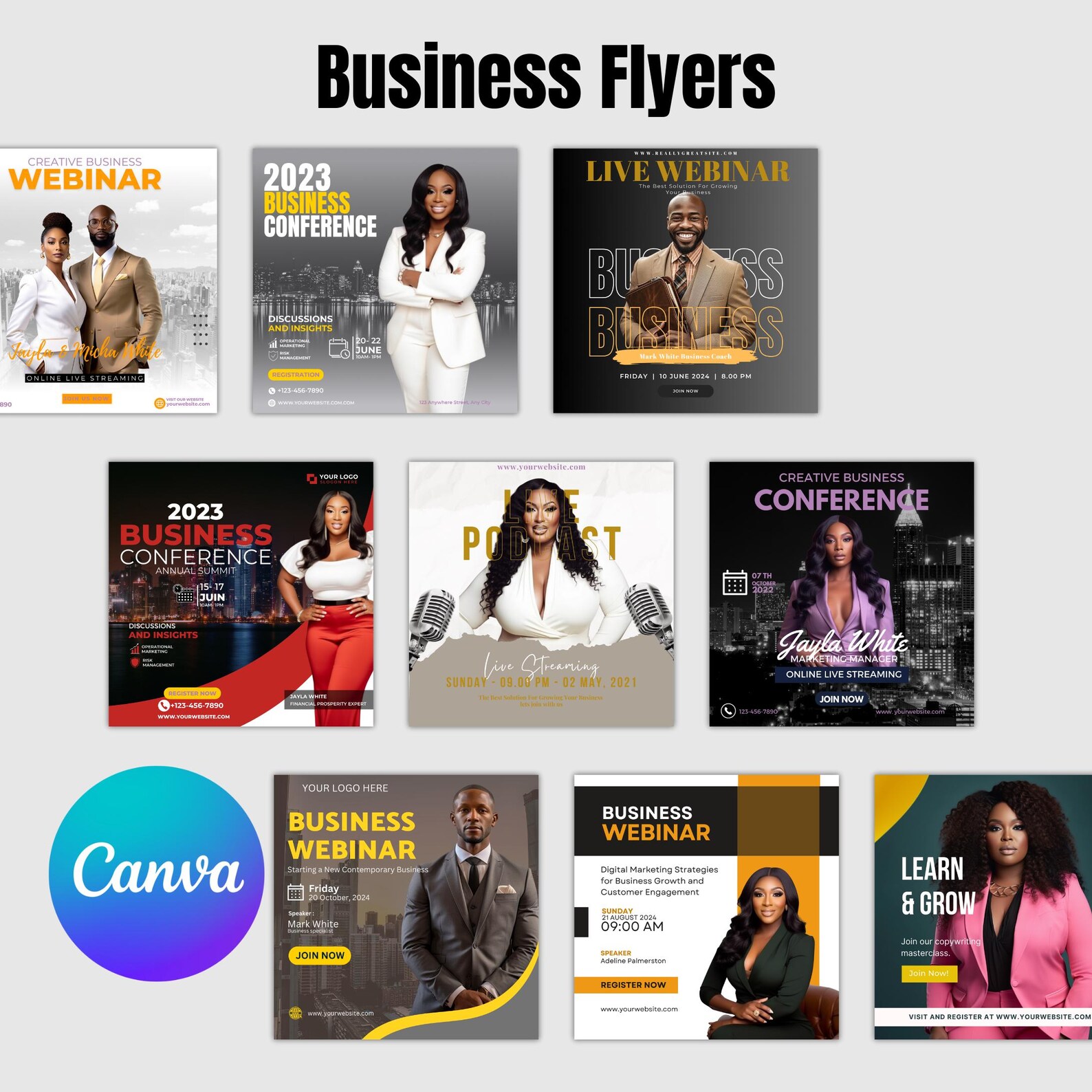 Editable Business Flyers Template: Canva Marketing Flyer (digital ...