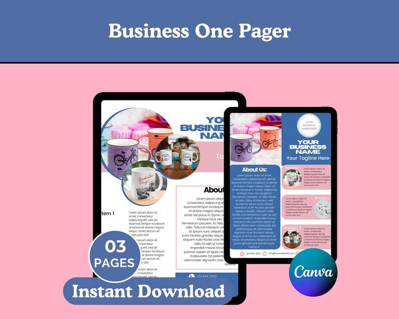 Craft Business One Pager Template: Modern Canva Website (digital ...