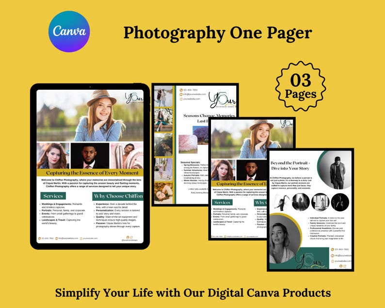 Photography One-pager Template: Canva Media Kit (instant Download) - Etsy