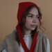 Red Vintage Style Crochet Bonnet Hat, Merino Wool Aviator Bonnet ...