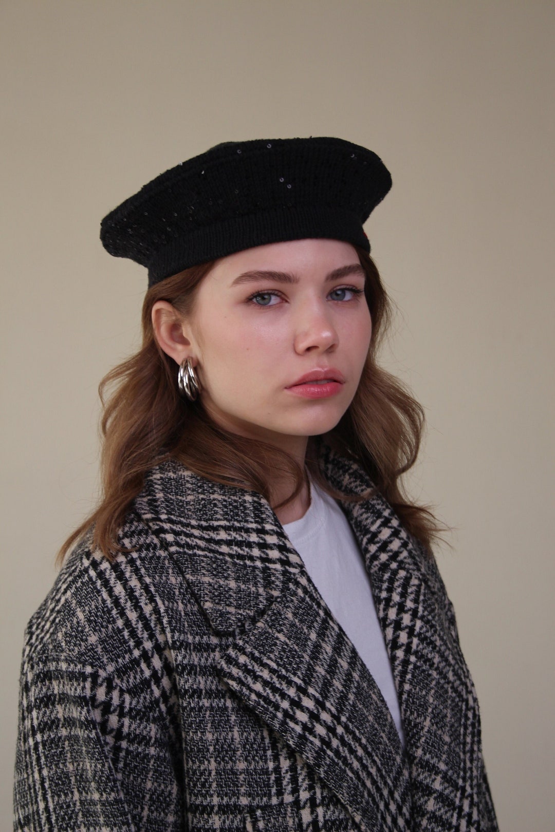 Black Soft Spring Beret, Elegant Modern Look, Classic French Style Hat ...