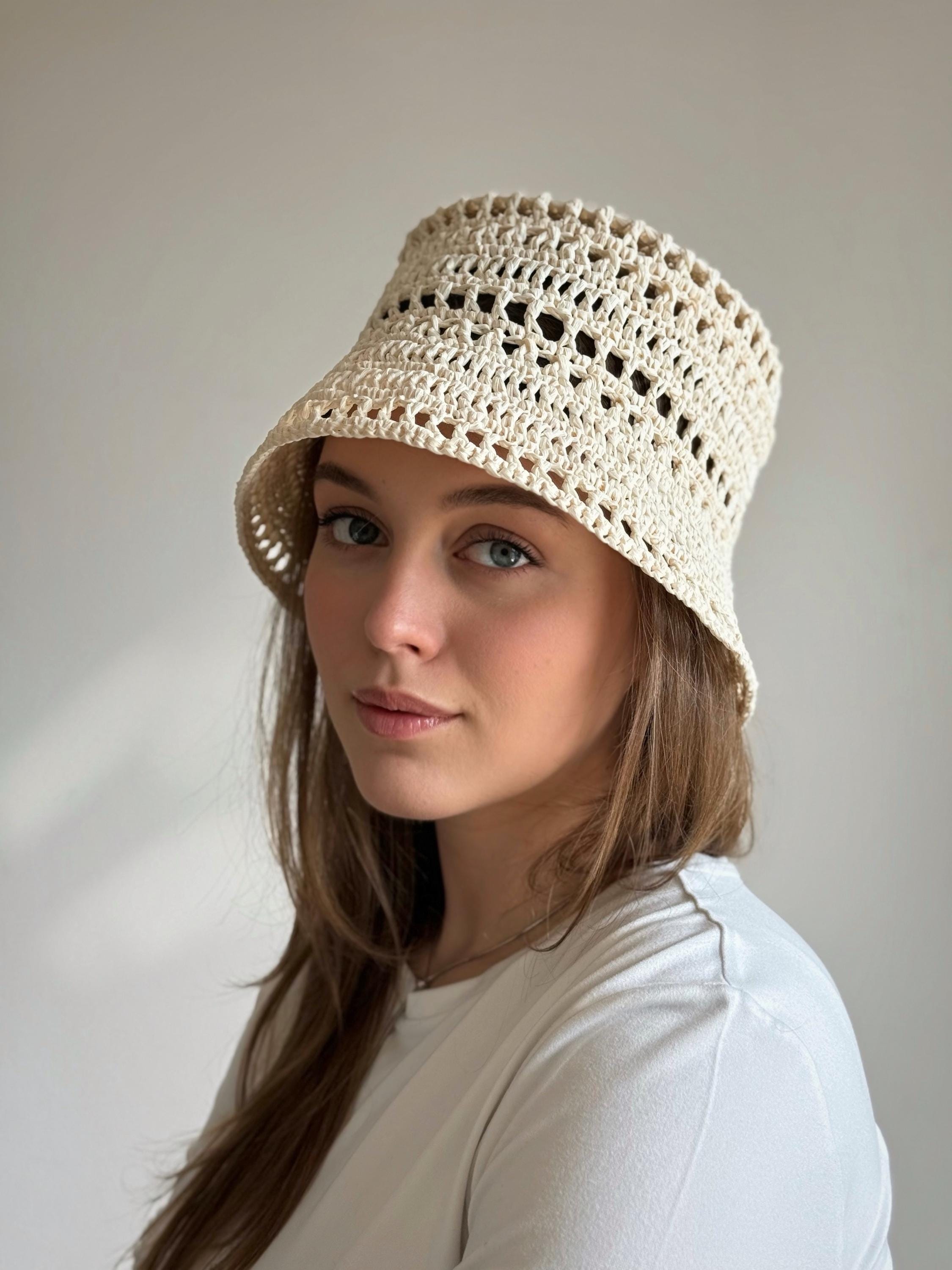 Summer Raffia Bucket Hat, Stylish Sun Straw Hat, Custom Vacation Hat ...