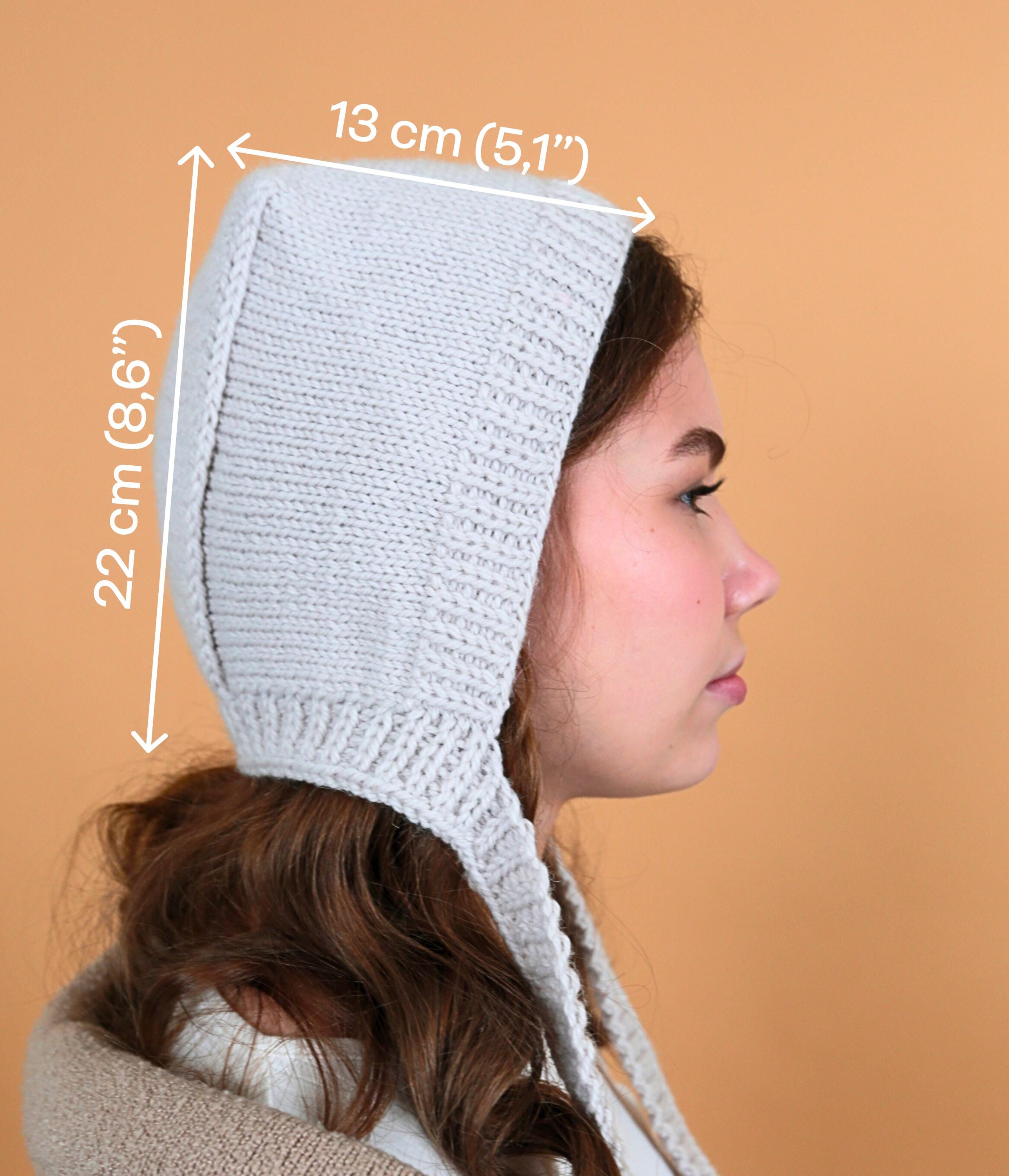 Red Vintage Style Crochet Bonnet Hat, Merino Wool Aviator Bonnet ...