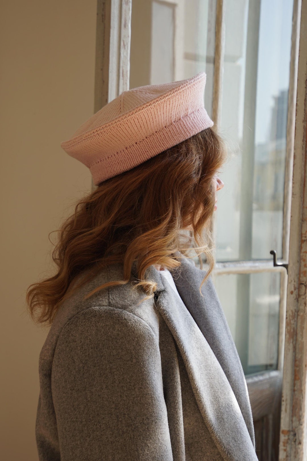 Elegant Crochet Beret Hat, Vintage Style Hat, Double Knit Hat, French ...