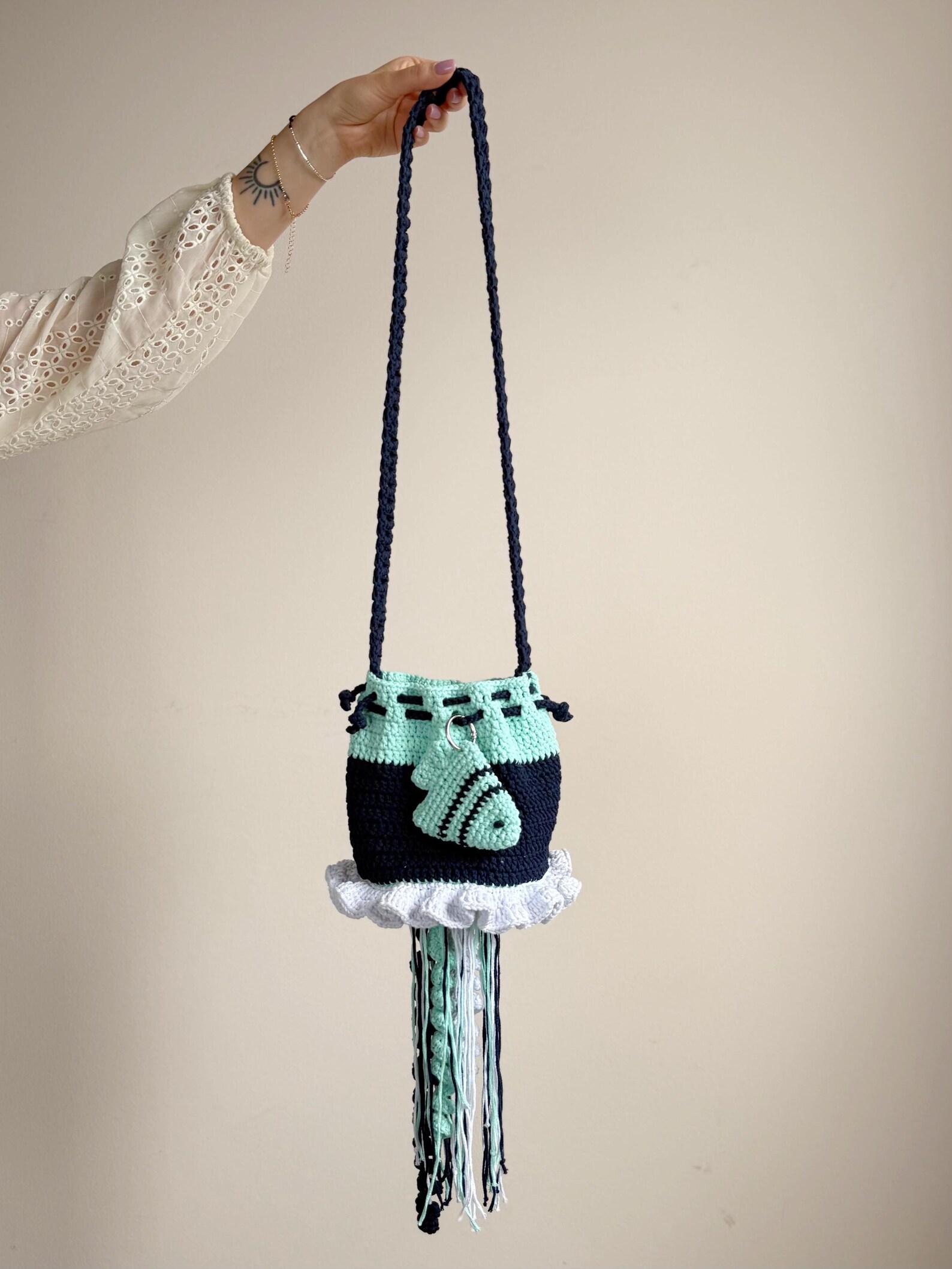 Summer Jellyfish Crossbody Pouch, Blue Funny Handbag, Sea Style ...