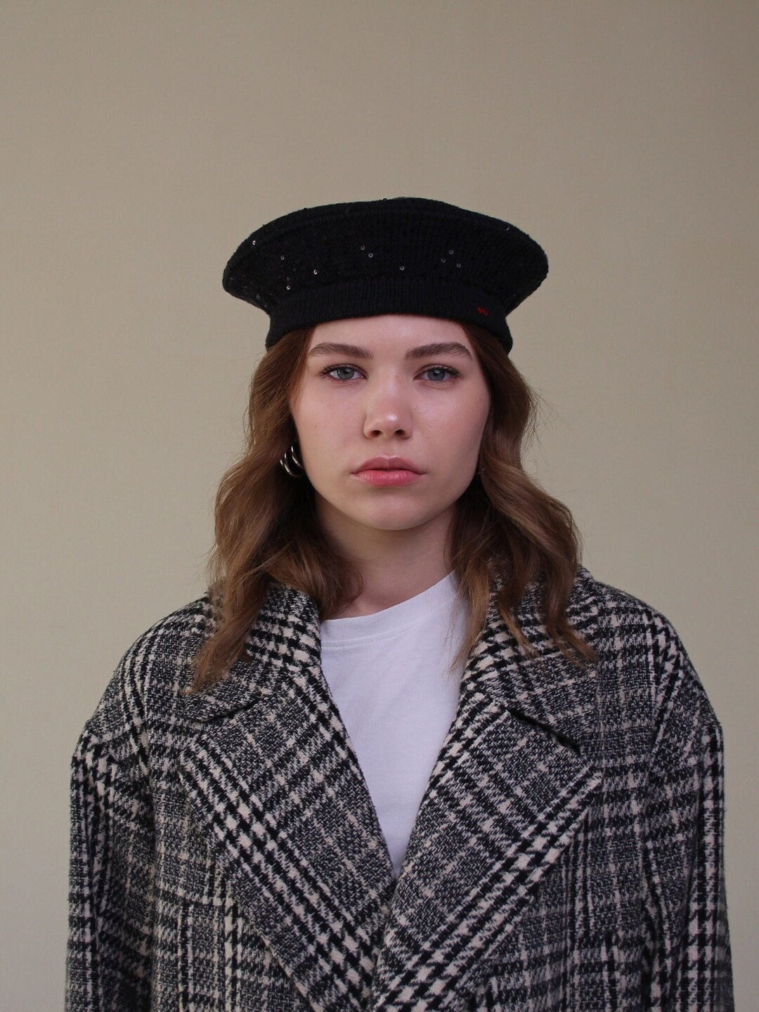 Black Gothic Style Beret, Vintage Style Hat, Custom Anniversary Gift ...