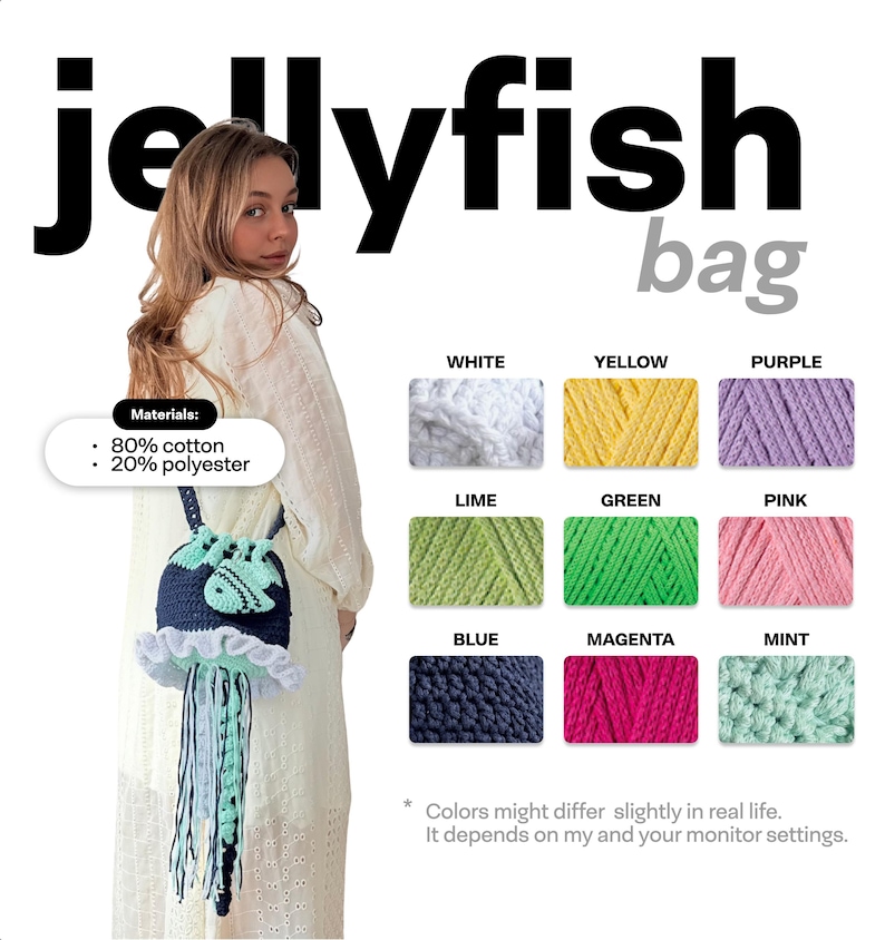 Summer Jellyfish Crossbody Pouch, Blue Funny Handbag, Sea Style ...