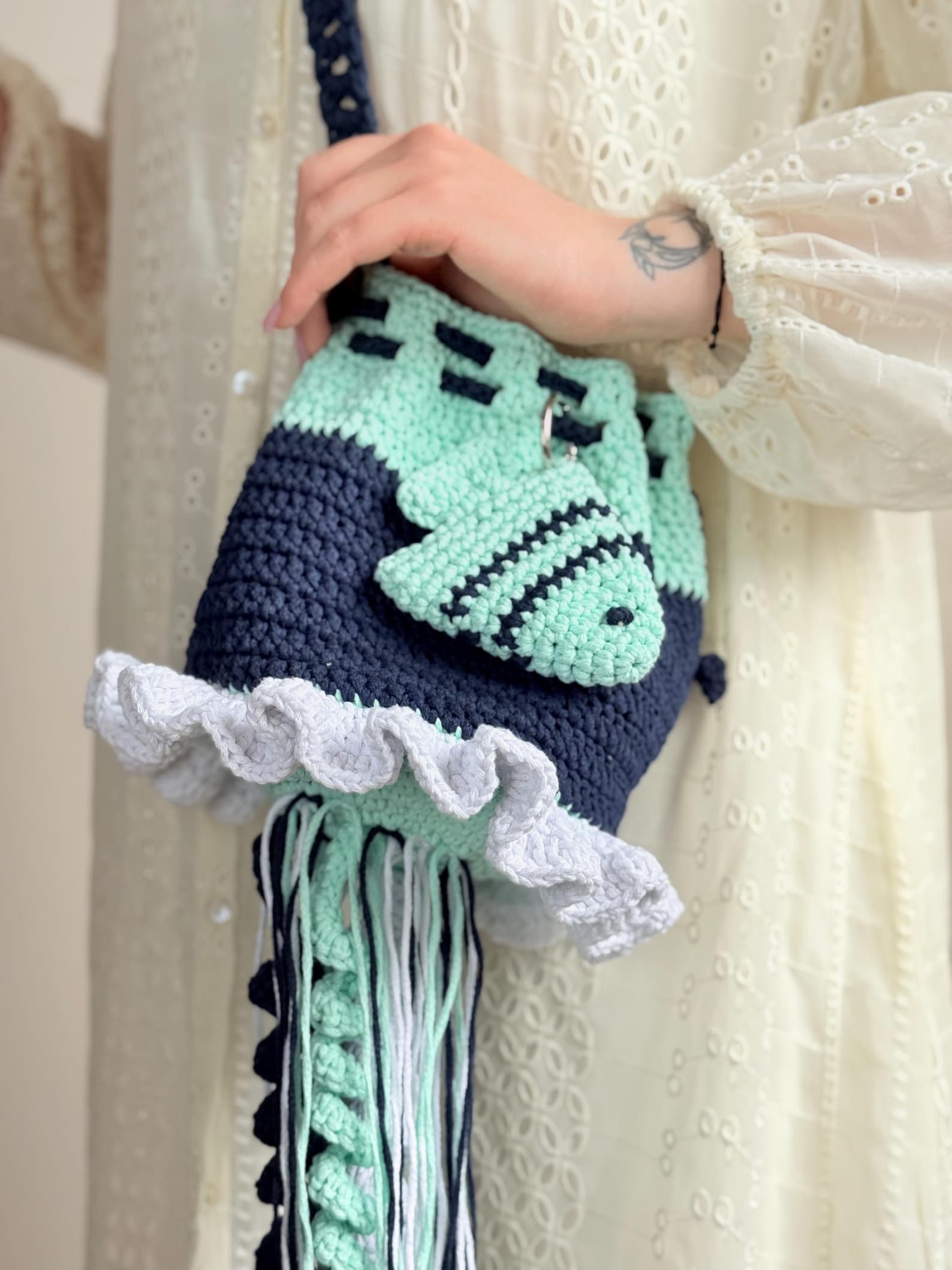 Summer Jellyfish Crossbody Pouch, Blue Funny Handbag, Sea Style ...