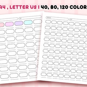 Color Swatch Chart Printable, Blank Color Swatches Sheets PDF, Alcohol ...