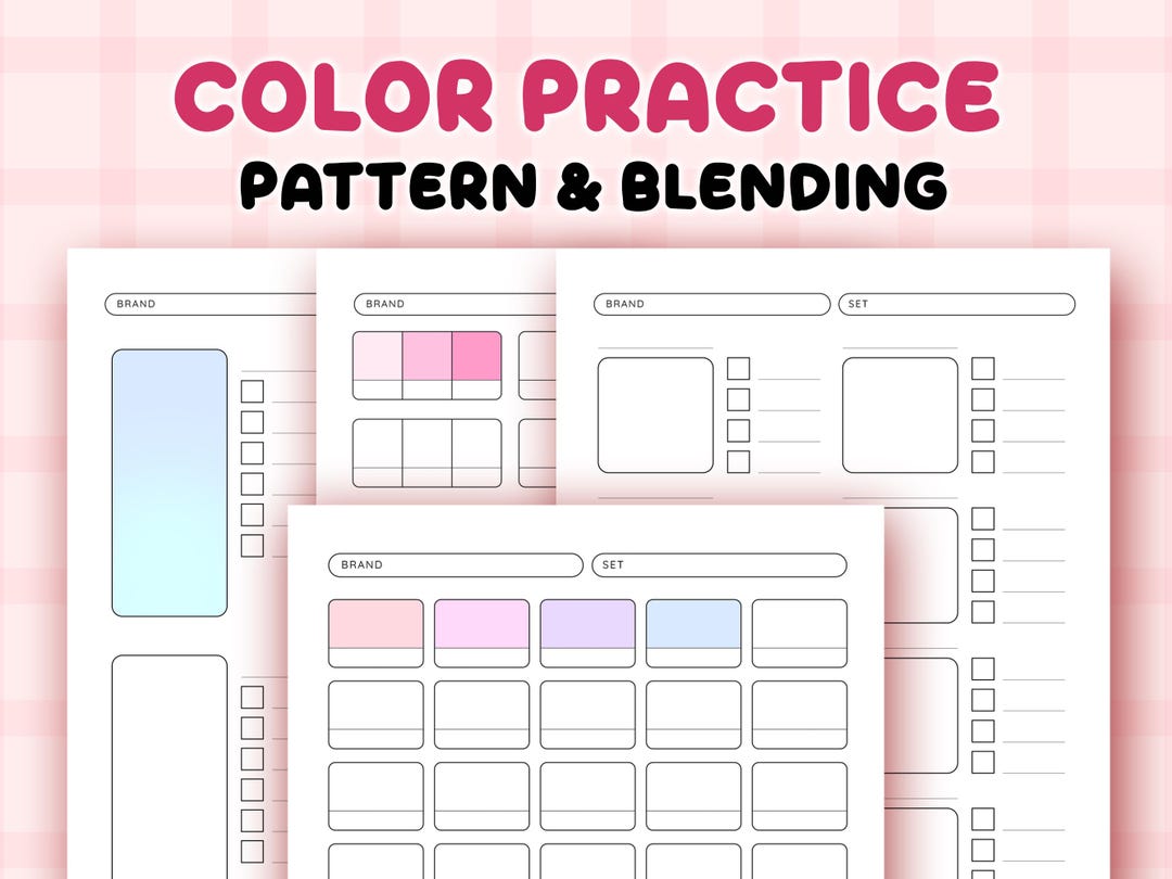 Coloring Practice Worksheets Printable, Blank Color Swatch Chart Combo ...