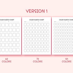 Kawaii Color Swatch Chart, Blank Color Chart Printable, Cute Coloring ...