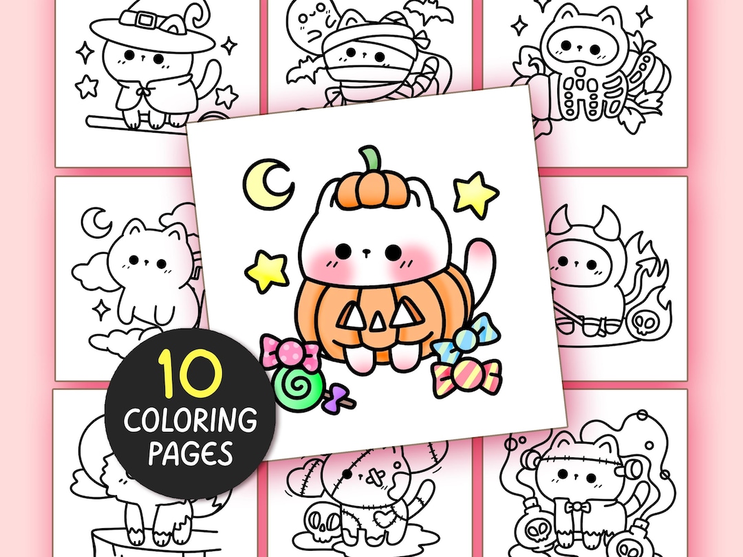 Halloween Bold and Easy Coloring Pages for Adults - 10 Pages Simple ...