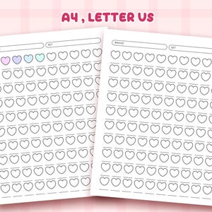 Heart Color Swatch Chart Printable, Blank Color Swatches Sheets PDF ...