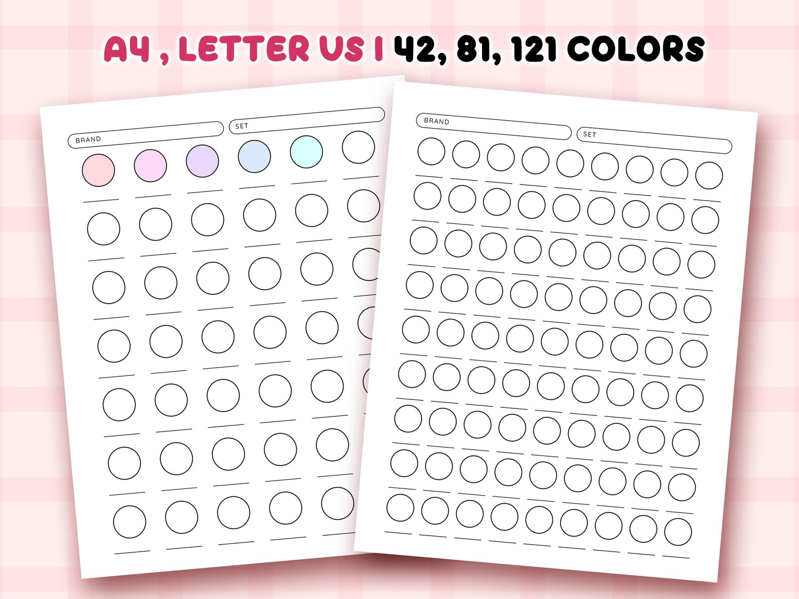 Circle Color Swatch Chart Printable, Blank Color Swatches Sheets PDF ...