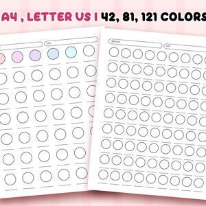 Circle Color Swatch Chart Printable, Blank Color Swatches Sheets PDF ...