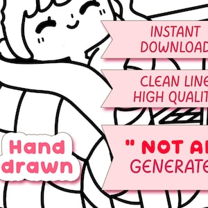 Kawaii Cozy Girly Coloring Pages Printable, Bold and Easy Girl Moments ...