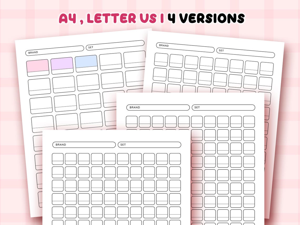 Color Swatch Chart Printable, Blank Color Swatches Sheets PDF, Alcohol ...