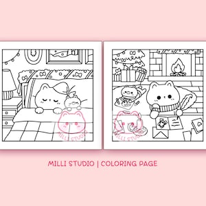 Cozy Bold and Easy Coloring Book, Printable Christmas Coloring Book ...