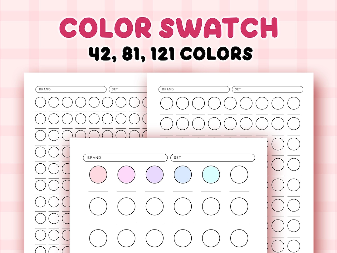 Circle Color Swatch Chart Printable, Blank Color Swatches Sheets PDF ...