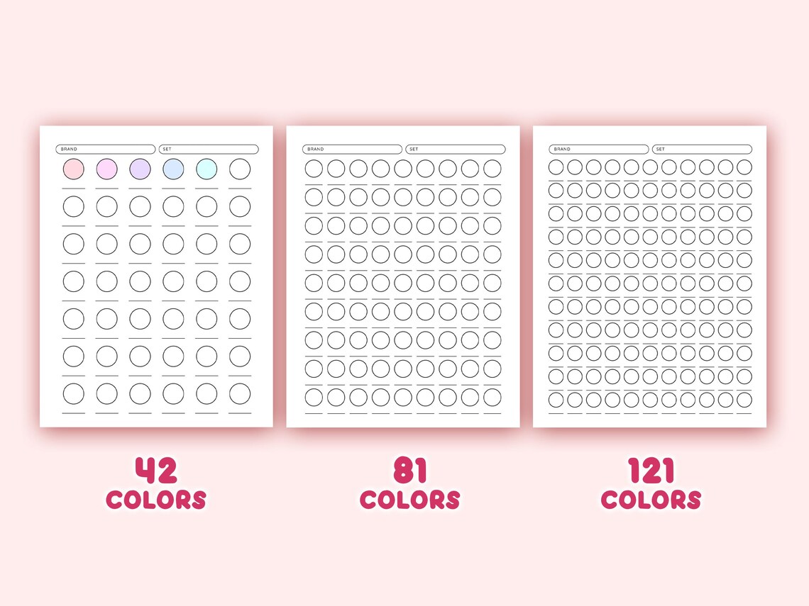 Circle Color Swatch Chart Printable, Blank Color Swatches Sheets PDF ...