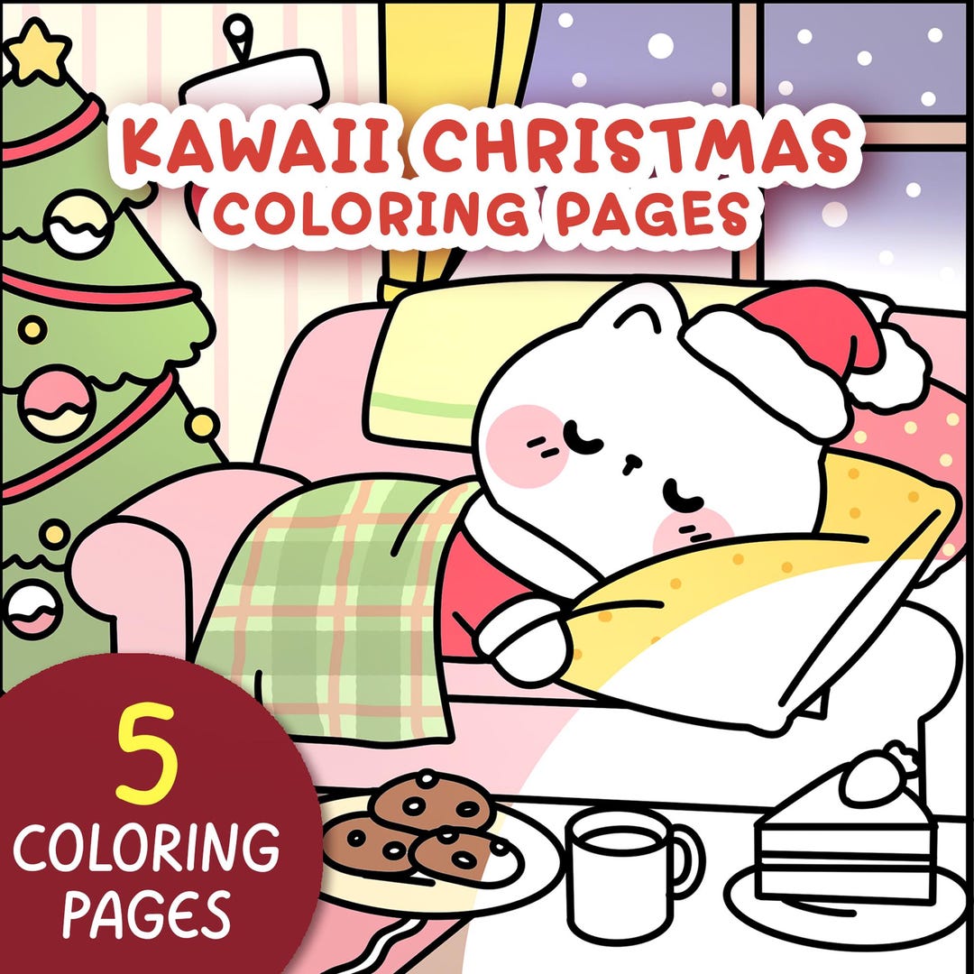 Cozy Bold and Easy Coloring Book, Printable Christmas Coloring Book ...