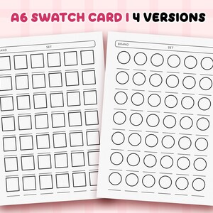 A6 Swatch Card, Color Swatch Chart Printable, Blank Color Swatches ...