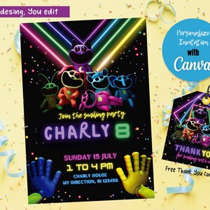 Printable Smiling Critters Instant Download Invitation Smiling Party ...