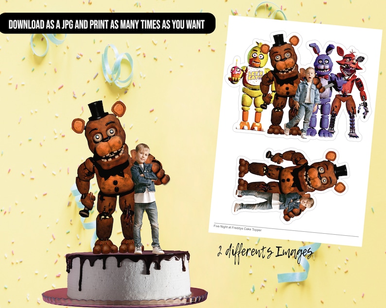 Five Nights at Freddy's Cake Topper Personalized Digital Printable Cake ...