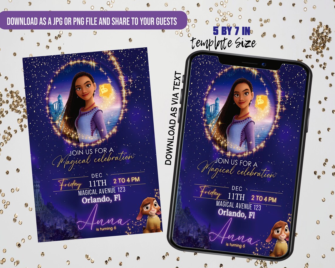 Wish Invitation Magical Wish Invitation Digital Canva Template ...