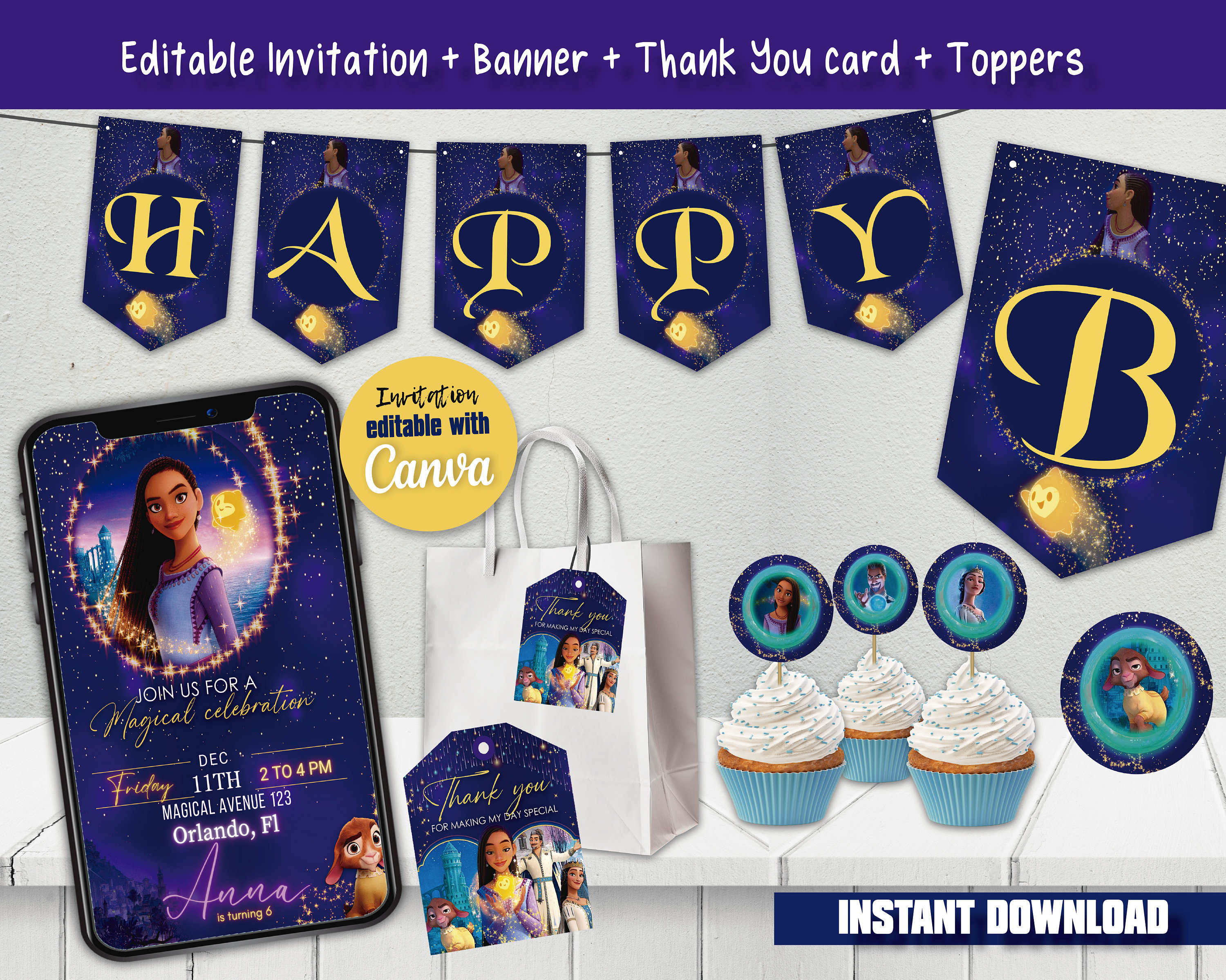 Wish Birthday Invitation Wish Editable Wish Birthday Party Wish Movie ...