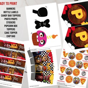 FNFA Five Nights at Freddy's DIY Party Digital Canva Template Printable ...