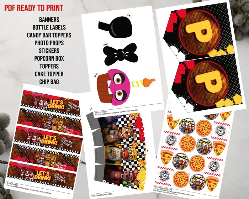 FNFA Five Nights at Freddy's DIY Party Digital Canva Template Printable ...