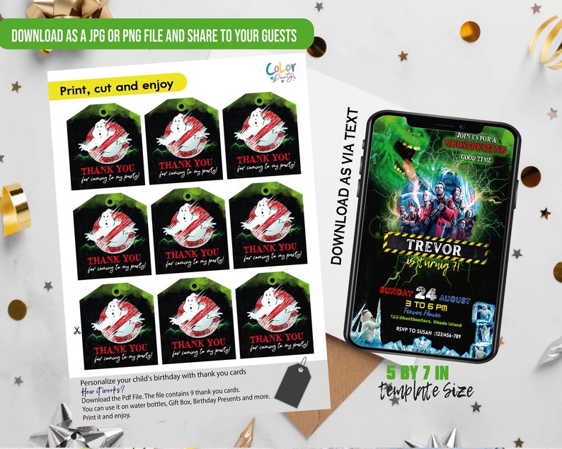 Ghostbusters Invitation Card Nightmare Ghost Invitation Digital Canva ...