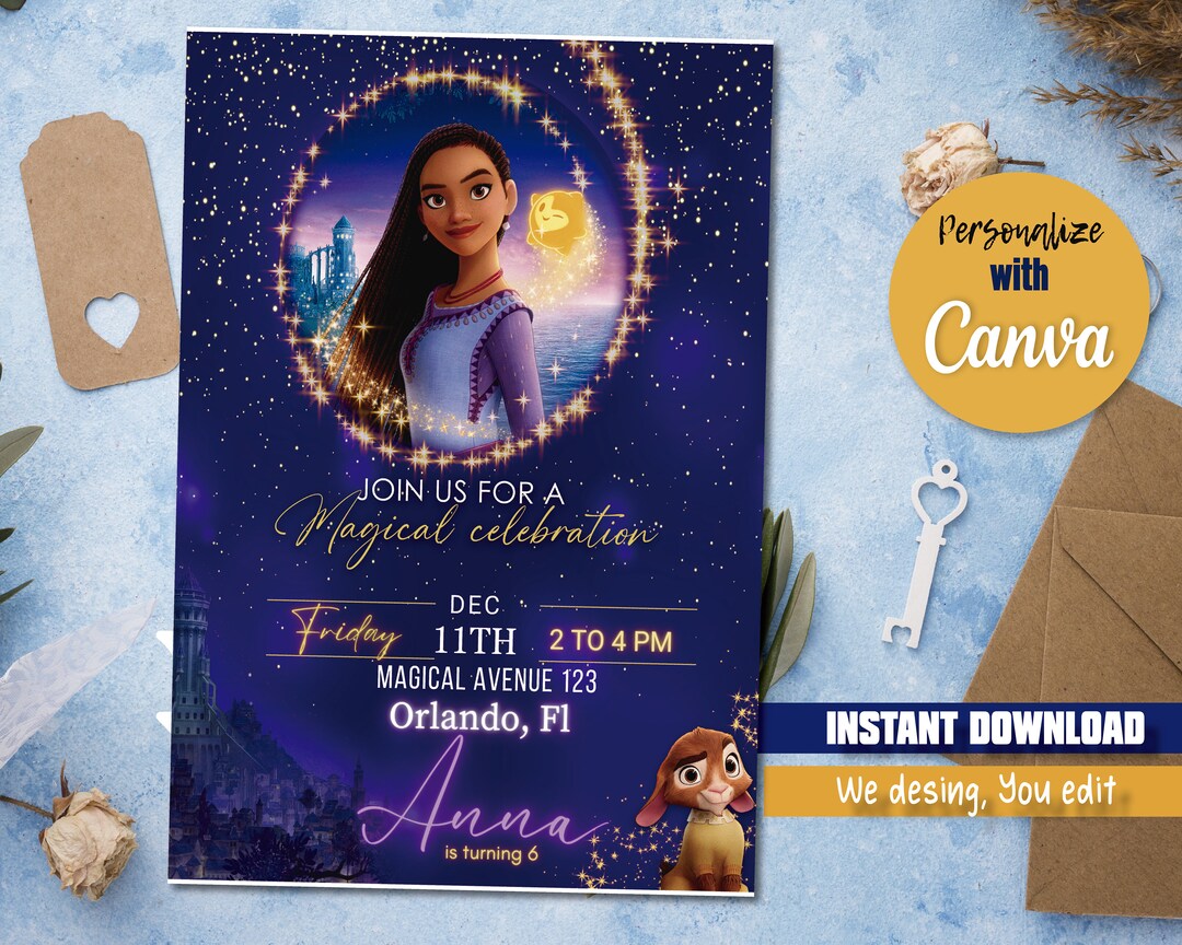 Wish Invitation Magical Wish Invitation Digital Canva Template ...