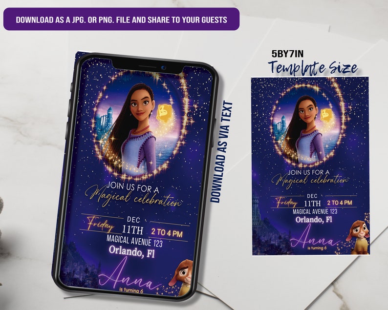 Wish Invitation Magical Wish Invitation Digital Canva Template ...