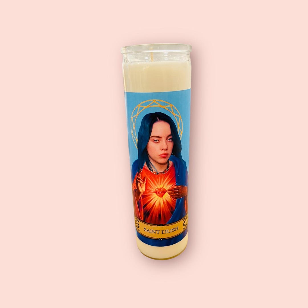 Saint Eilish billy Eilish Prayer Candle 16oz - Etsy