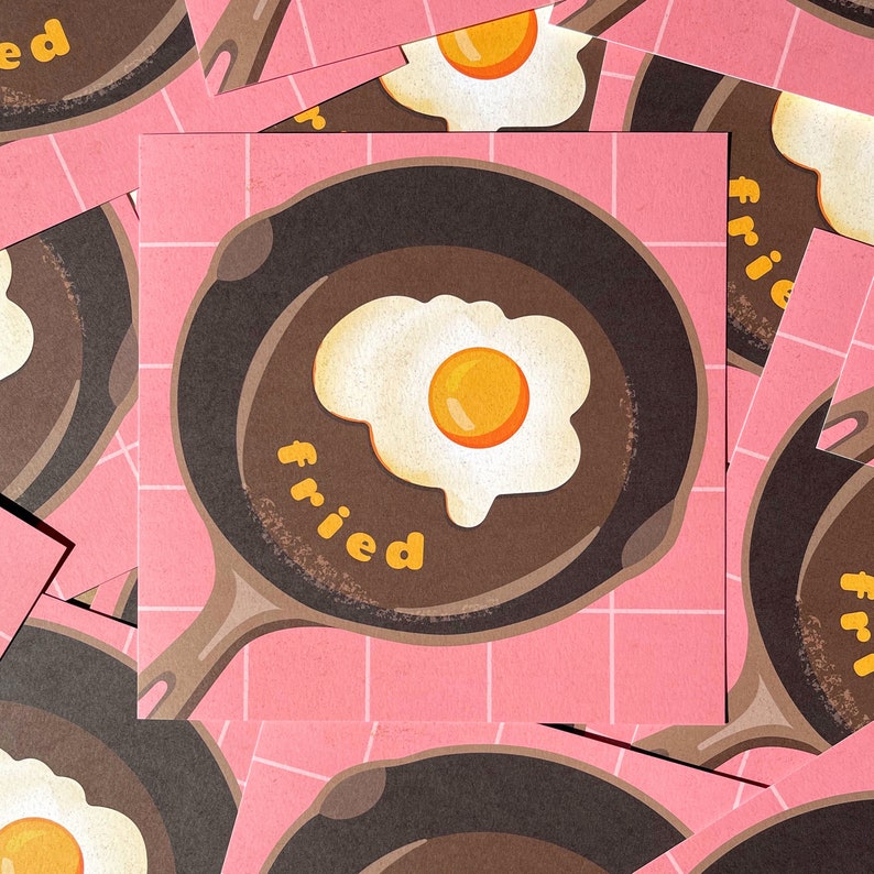 Fried Brain Egg Funny Art Print 10x10 - Etsy