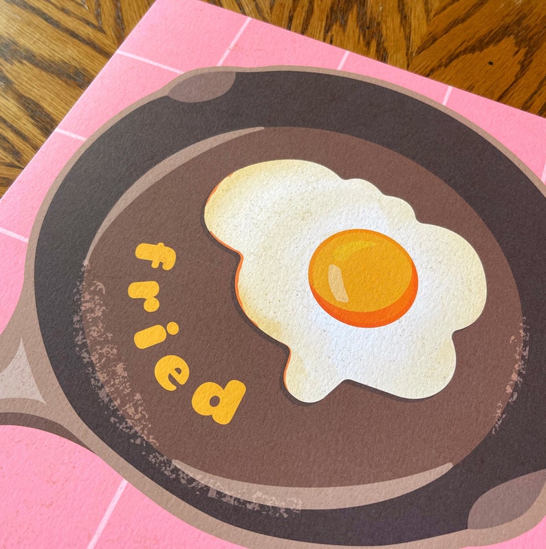 Fried Brain Egg Funny Art Print 10x10 - Etsy