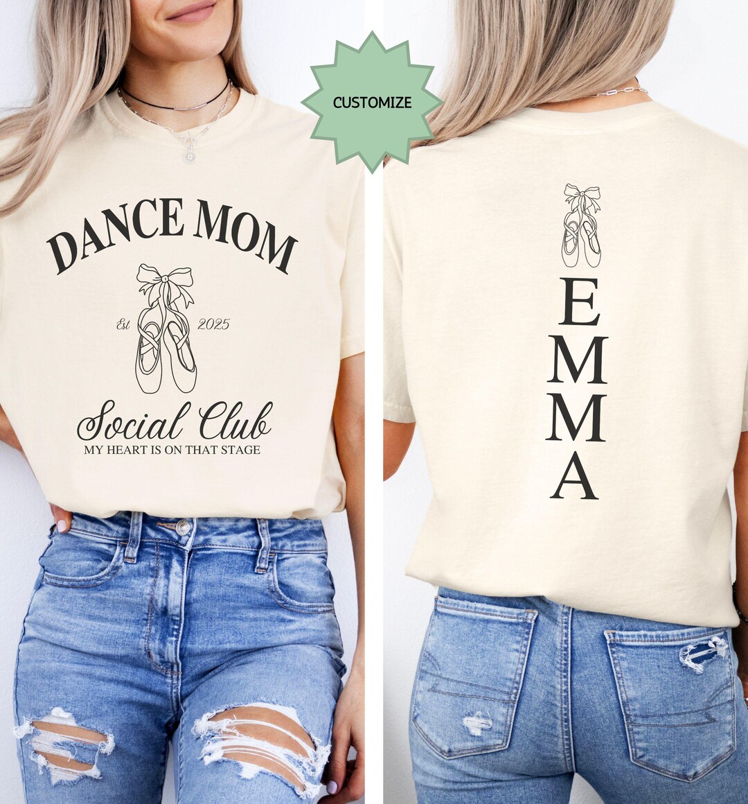 Custom Dance Mom Shirt With Kid Names Comfort Colors Ballet Mom Tshirt ...