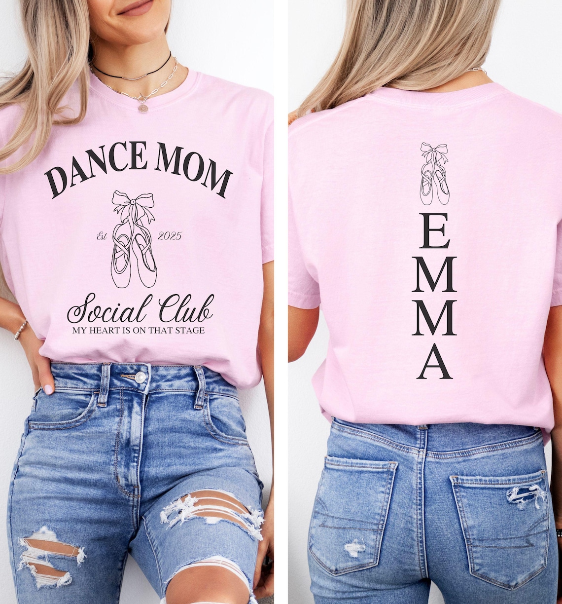 Custom Dance Mom Shirt With Kid Names Comfort Colors Ballet Mom Tshirt ...